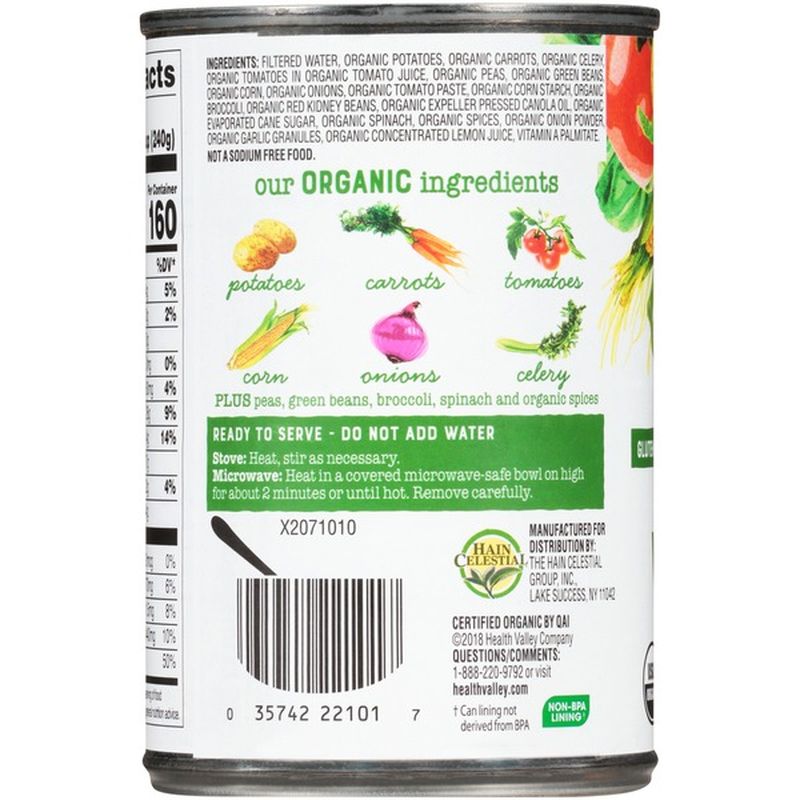 Health Valley Organic No Salt Added Vegetable Soup (15 oz) - Instacart