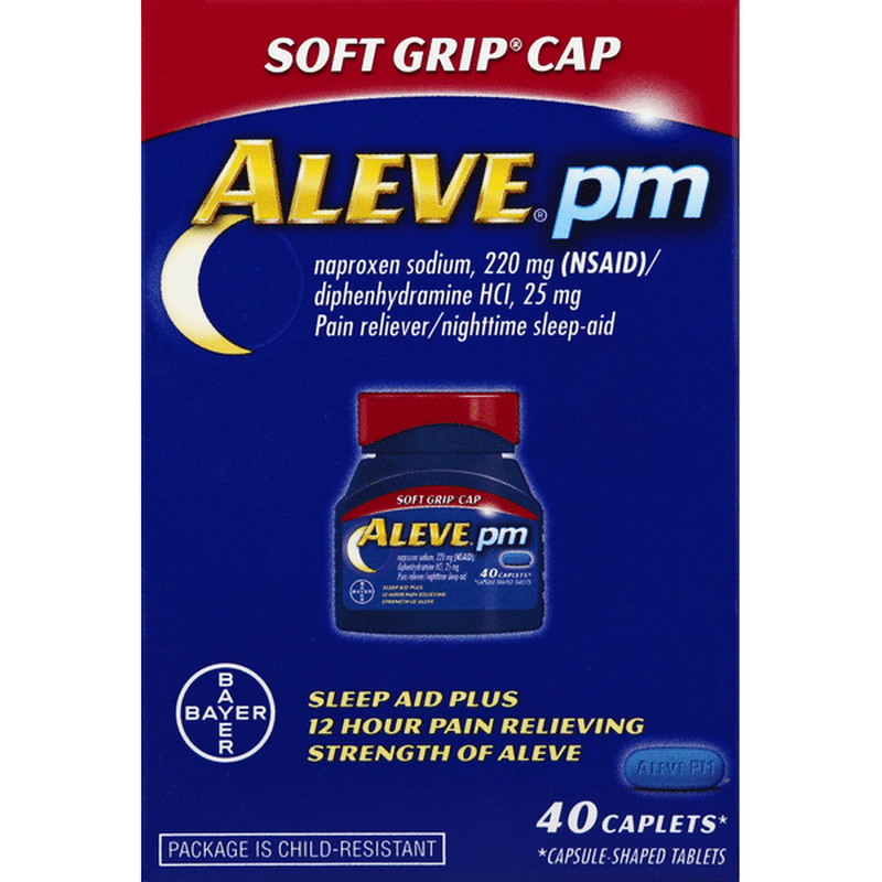 Aleve Pain Reliever/Nighttime Sleep-Aid, Caplets (40 ct) - Instacart