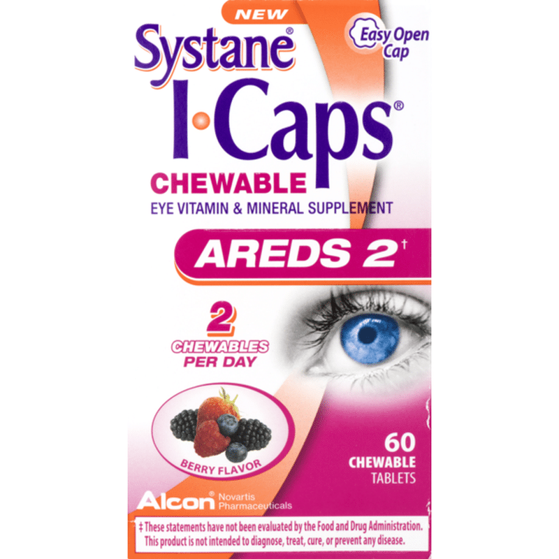 I-Caps Eye vitamin & Mineral Supplement, Chewable Tablets, Berry Flavor ...