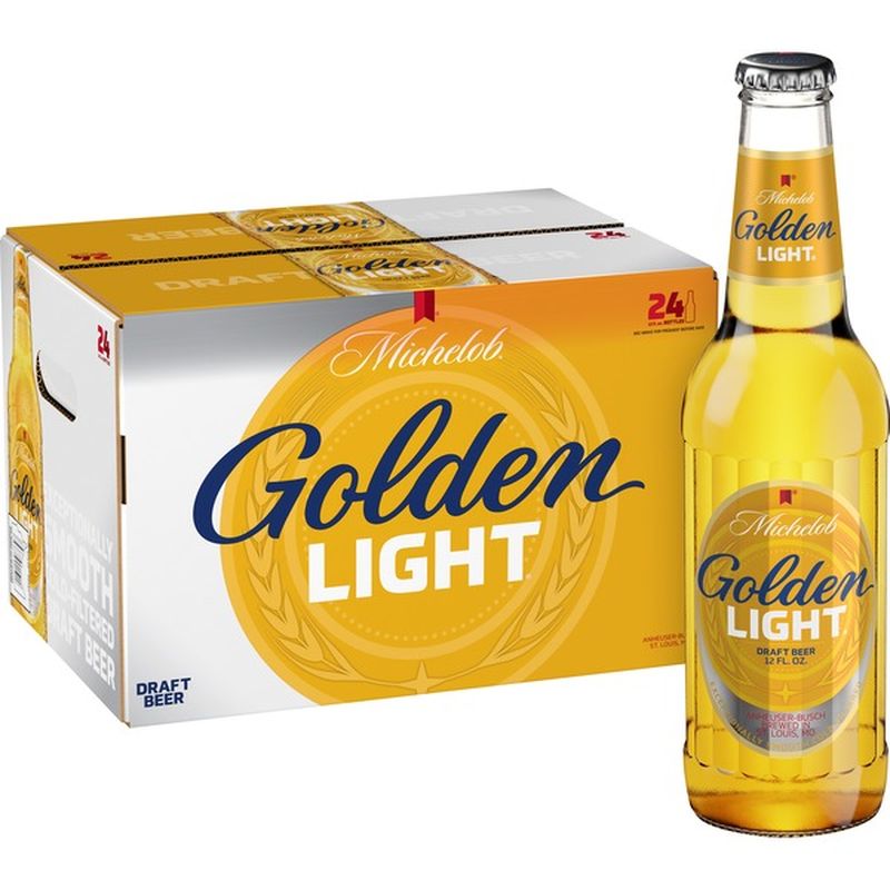 Michelob Golden Light Draft Beer Bottles (12 fl oz) - Instacart