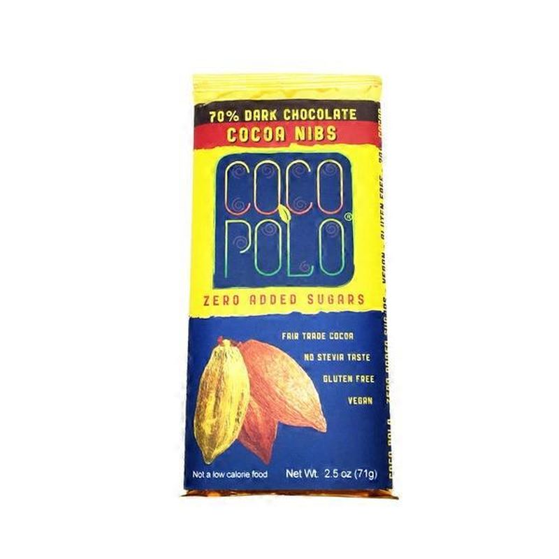 Coco Polo 70% Dark Chocolate, Cocoa Nibs (2.5 oz) - Instacart