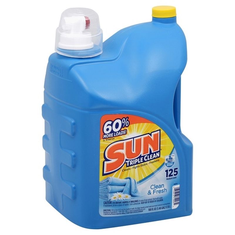Sun Triple Clean Clean & Fresh Laundry Detergent (188 fl oz) - Instacart