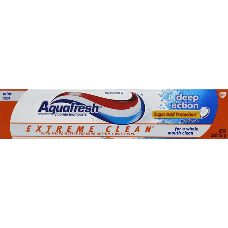 Aquafresh Extreme Clean Deep Action Fluoride Toothpaste Mint Zext (5.6 ...