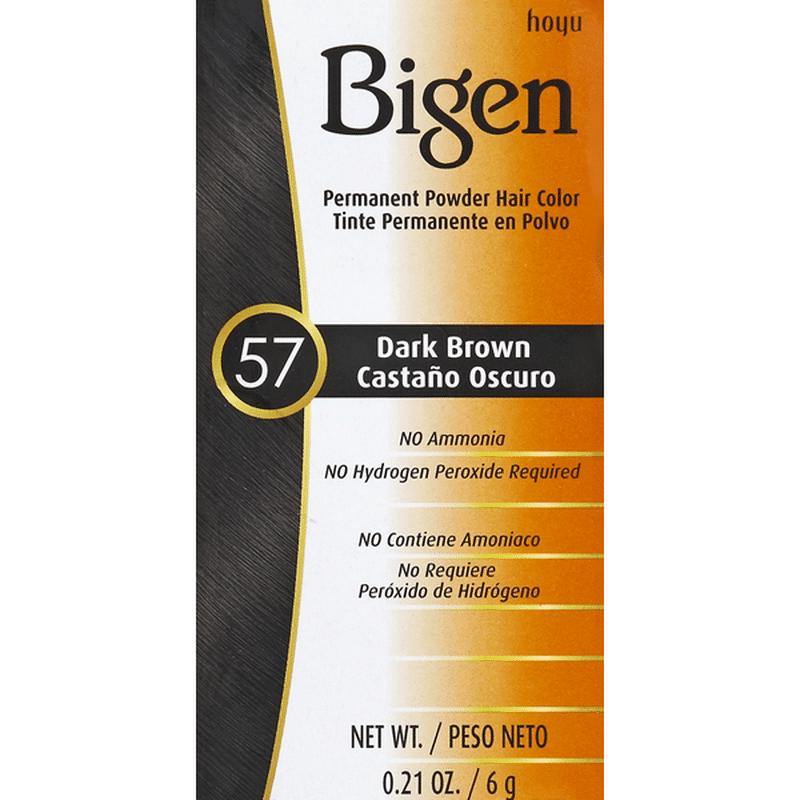 Bigen Hair Color, Permanent Powder, Dark Brown 57 (0.21 oz) - Instacart
