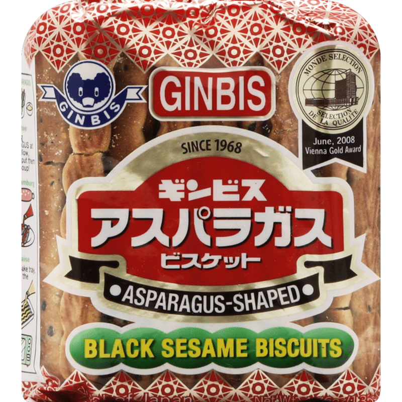 Ginbis Biscuits, Black Sesame, Asparagus-Shaped (4.76 oz) - Instacart