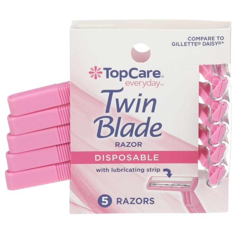TopCare Razors, Disposable, Twin Blade (5 each) - Instacart