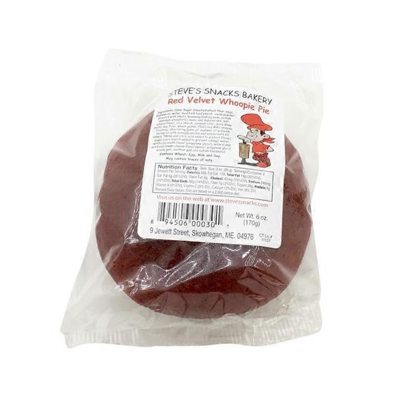 Steve's Snacks Bakery Red Velvet Whoopie Pie (6 oz) - Instacart