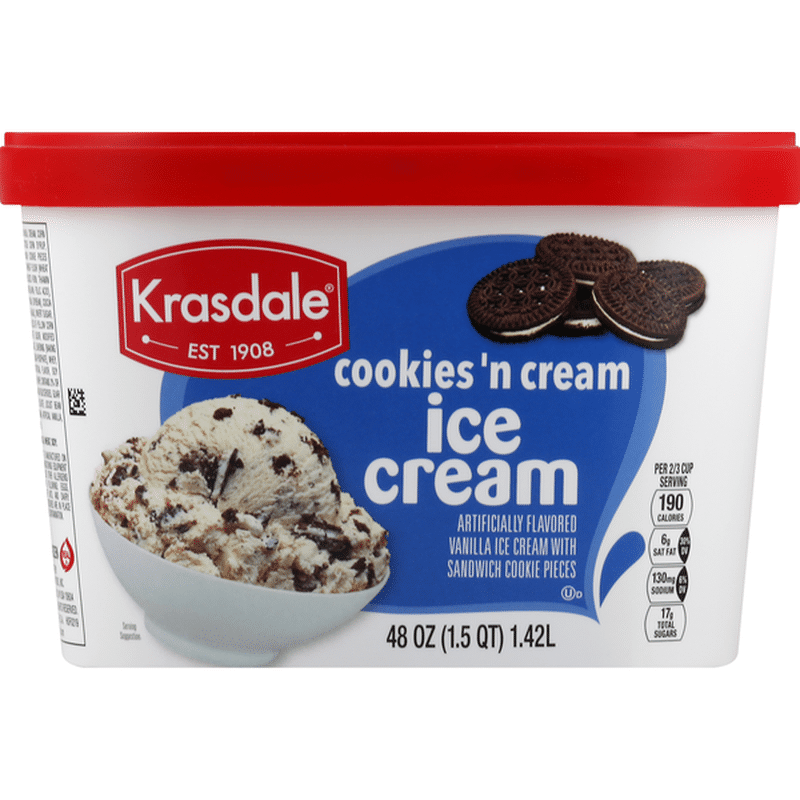 Krasdale Ice Cream, Cookies 'N Cream (48 oz) - Instacart