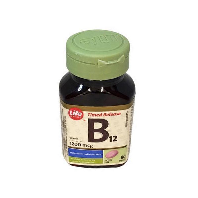 Life Brand 1200 mcg Vitamin B12 Timed Release Tablets (80 ct) - Instacart