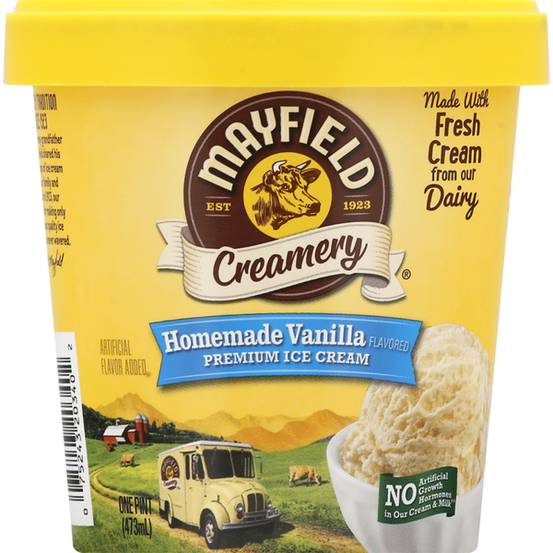 Mayfield Ice Cream, Premium, Homemade Vanilla Flavored (1 pt) - Instacart