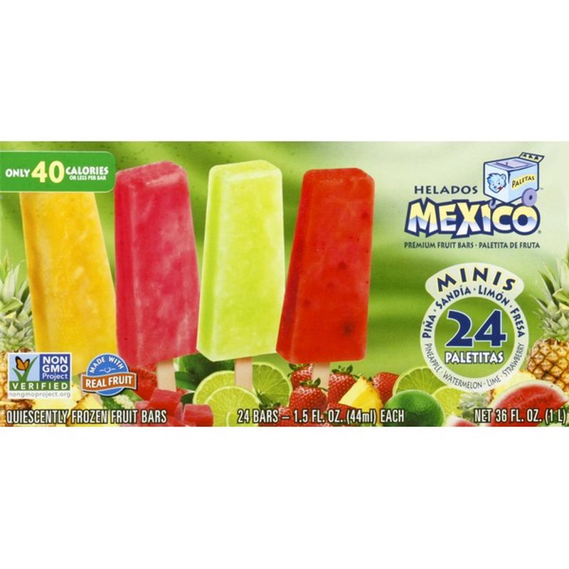 Helados Mexico Fruit Bars, Frozen, Quiescently (24 each) - Instacart