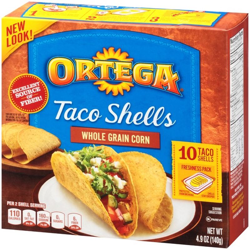 Ortega Whole Grain Corn Taco Shells (140 g) - Instacart