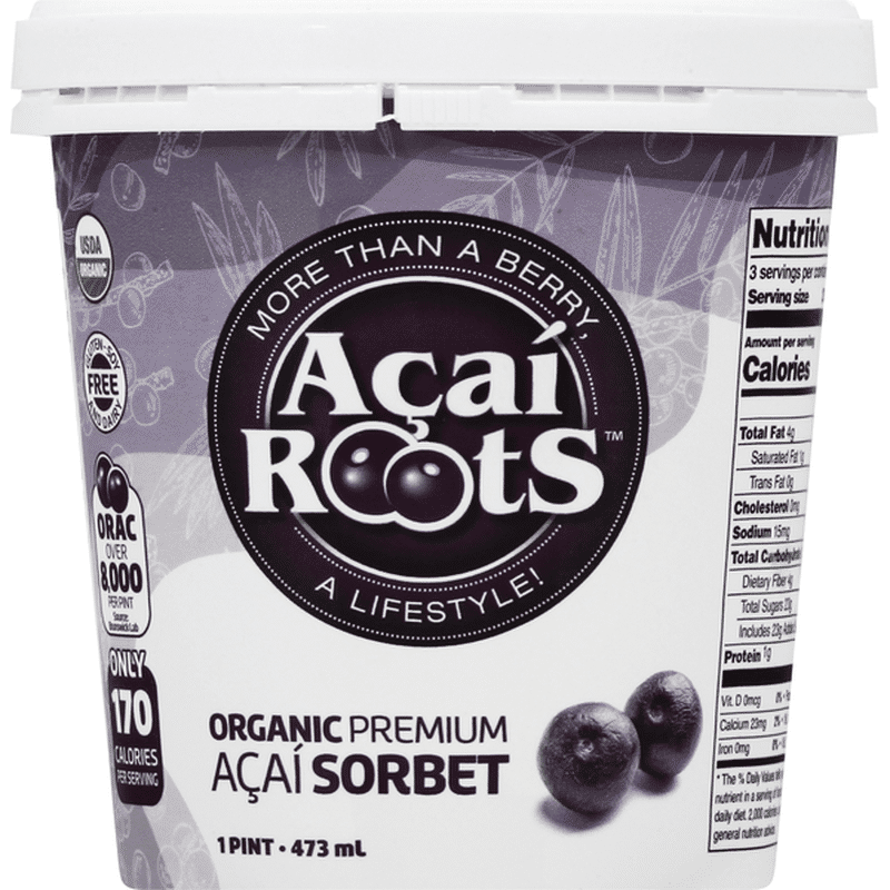Acai Roots Sorbet, Organic, Acai, Premium (1 pt) - Instacart