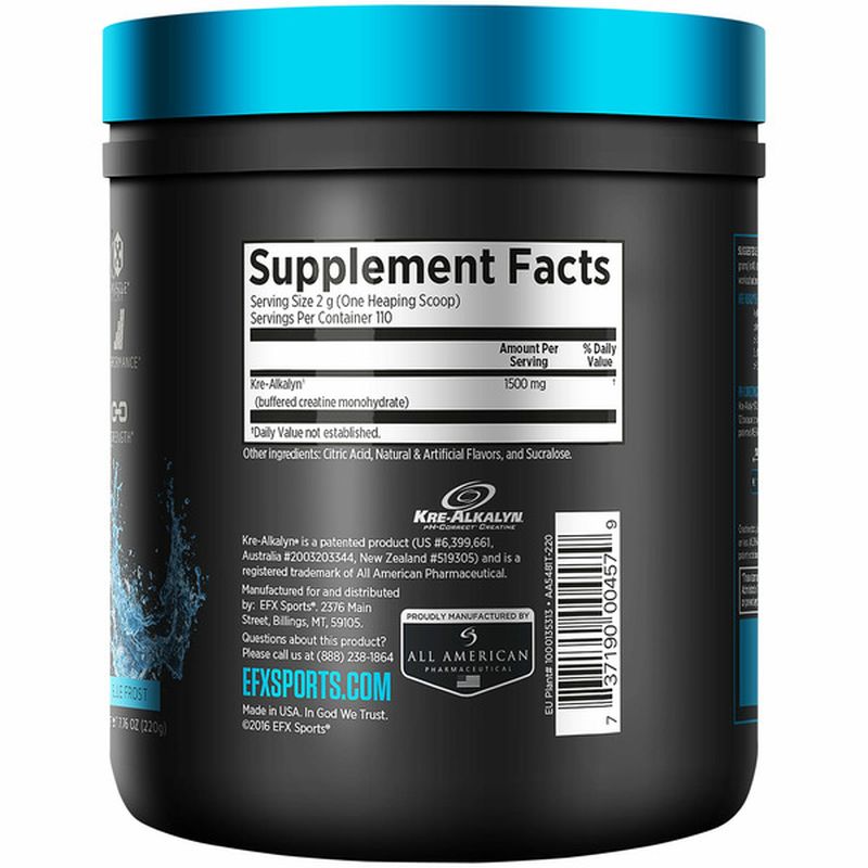 EFX Sports Blue Frost Kre-Alkalyn EFX Creatine Monohydrate Powder (7.76 ...