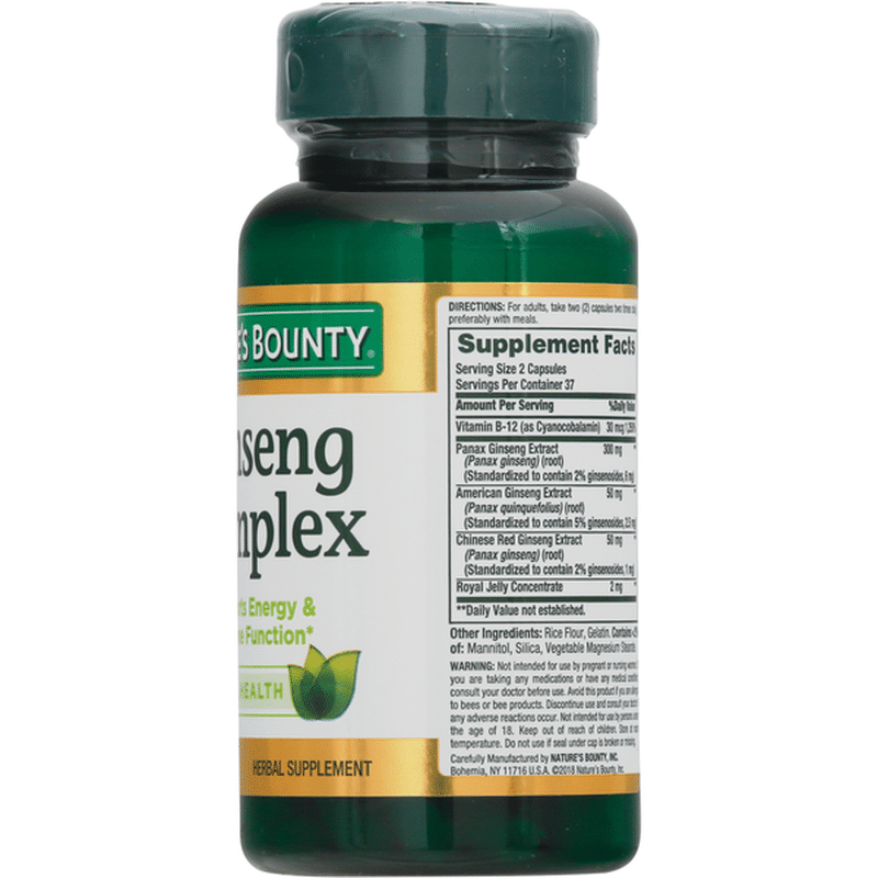 Nature's Bounty Ginseng Complex, Capsules (75 each) Delivery or Pickup ...