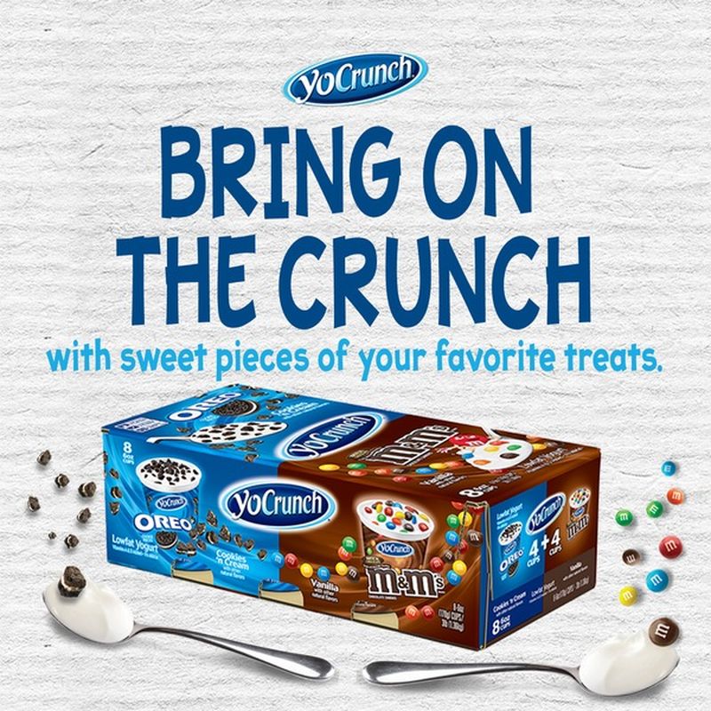 YoCrunch Low Fat Vanilla with OREO and M&Ms Variety Pack Yogurt (6 oz ...