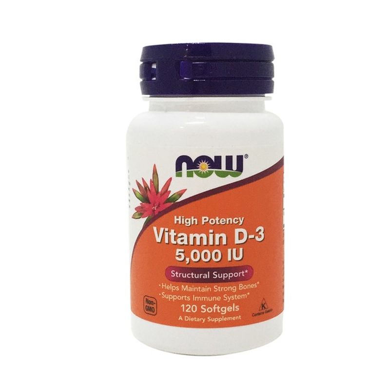 Now Vitamin D-3, High Potency, 5000 IU, Softgels (120 each) - Instacart