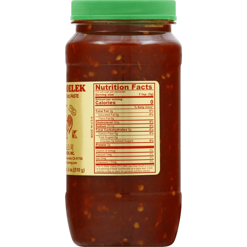 Huy Fong Chili Paste, Fresh, Ground, Sambal Oelek (18 oz) - Instacart