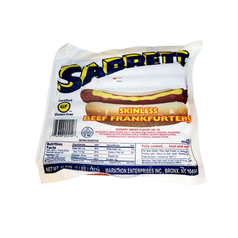 Sabrett Skinless Beef Frankfurters - 24 CT (48 oz) - Instacart