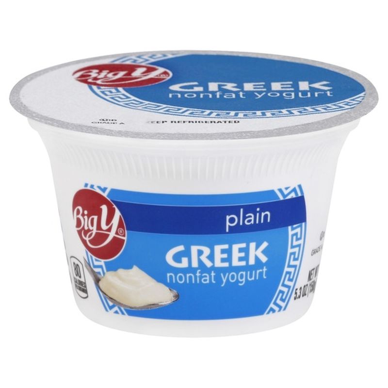 Big Y Plain Greek Nonfat Yogurt (5.3 oz) - Instacart