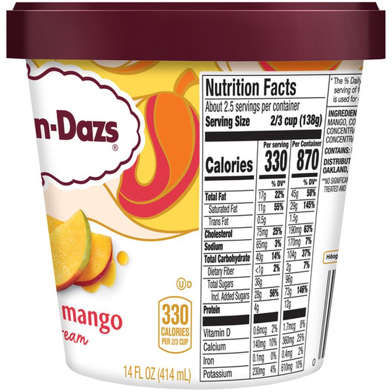 Haagen-Dazs Creamy Mango Ice Cream (14 fl oz) - Instacart