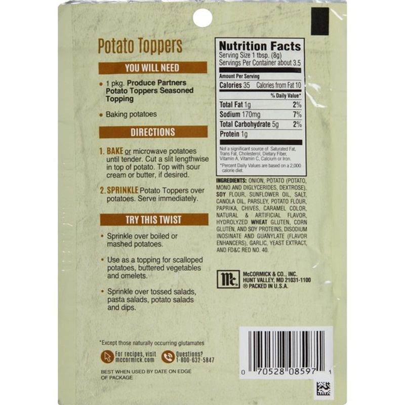 McCormick® Produce Partners® Potato Toppers® Seasoned Topping (1 oz ...