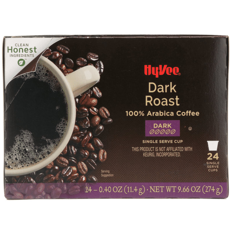 Hy-Vee Dark Roast 100% Arabica Coffee Single Serve Cups (9.66 oz ...