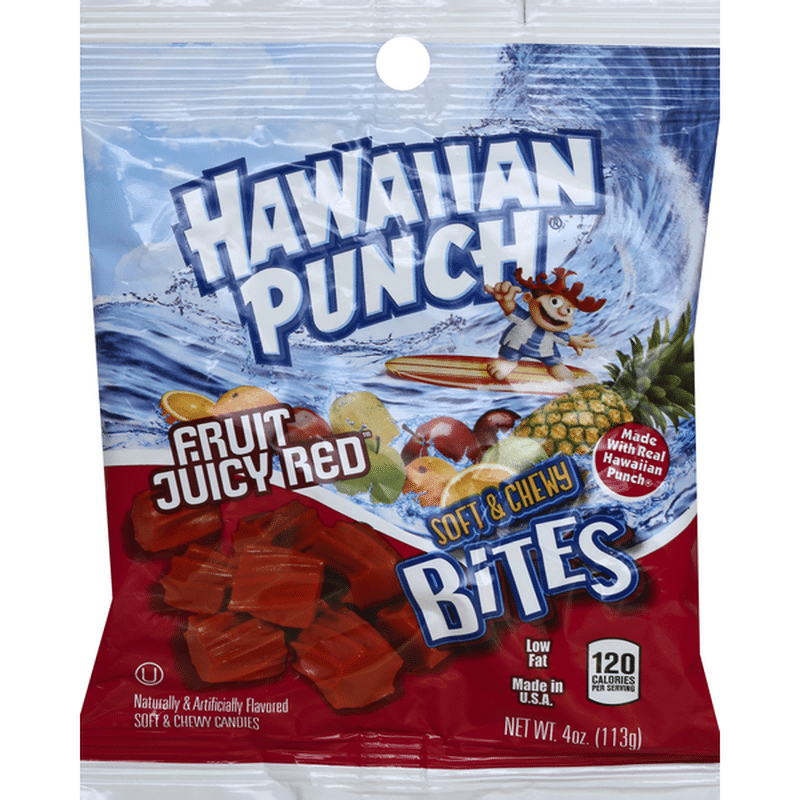 Hawaiian Punch Candies, Soft & Chewy, Fruit Juicy Red, Bites (4 oz ...