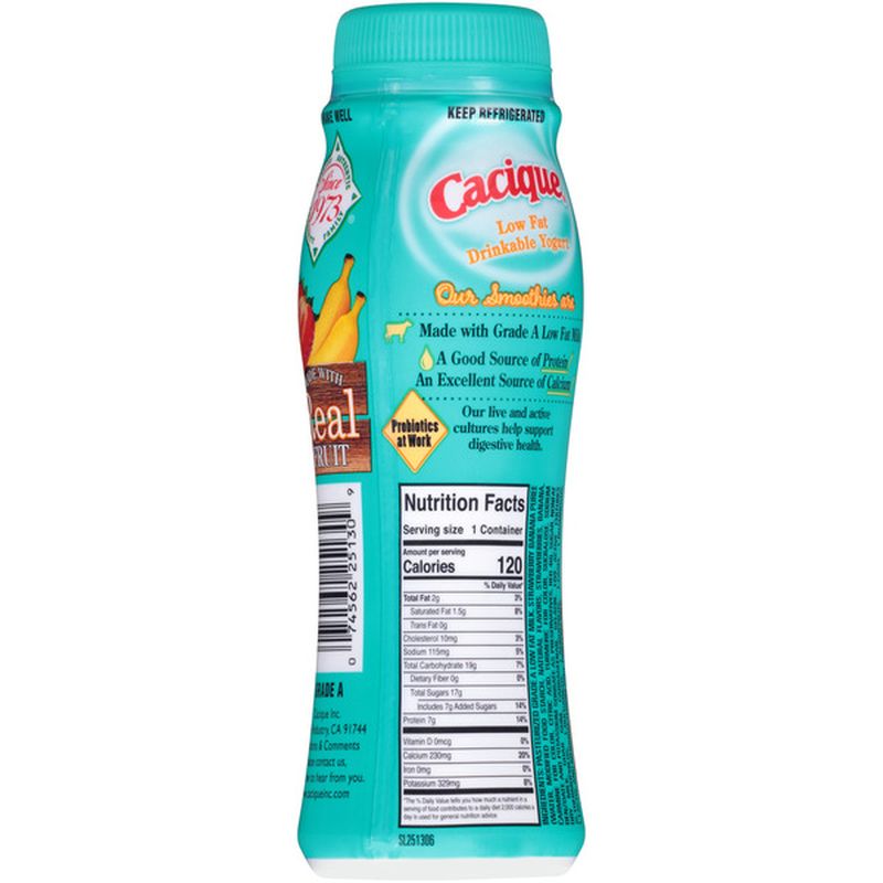 Cacique Strawberry Banana Flavored Low Fat Drinkable Yogurt (7 fl oz ...