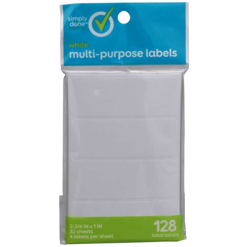 Simply Done Multi-Purpose Labels, White (128 ct) - Instacart