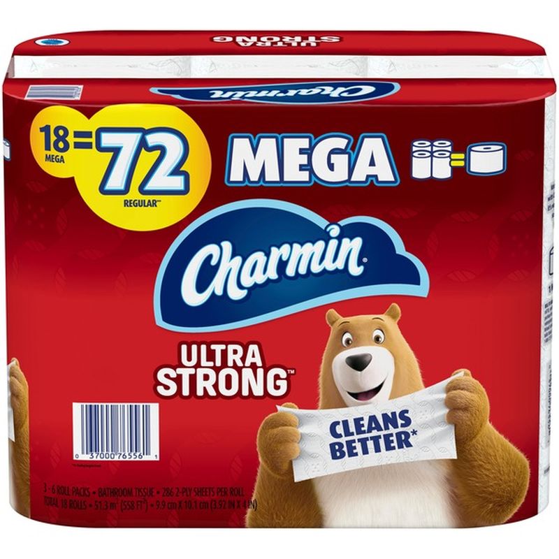 Charmin Ultra Strong Toilet Paper, Mega Roll (18 ct) - Instacart