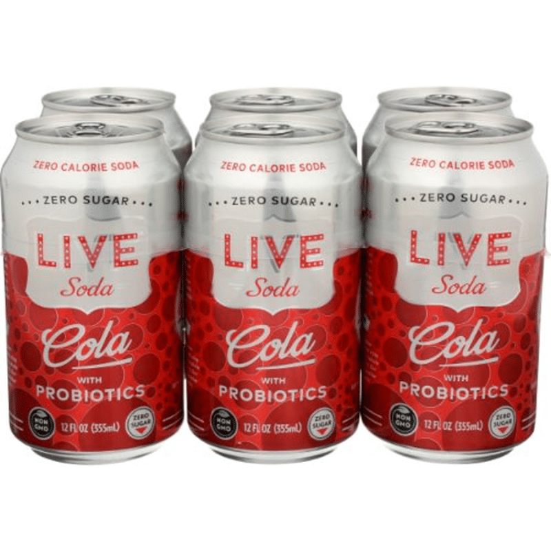 Live Soda Cola, with Probiotics, 6 Pack (12 fl oz) - Instacart
