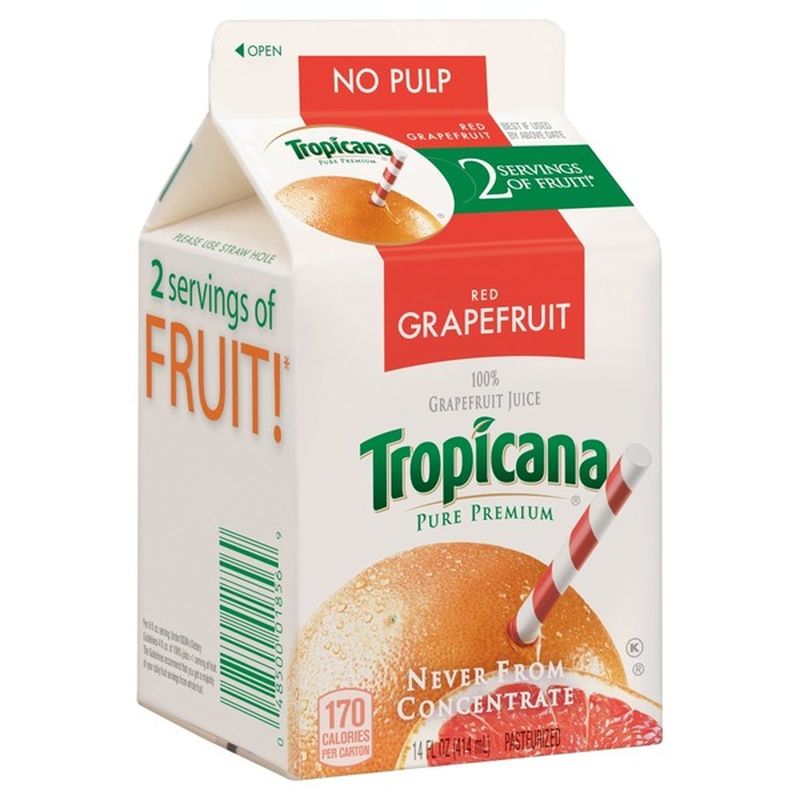 Tropicana Pure Premium Some Pulp Ruby Red Grapefruit Juice (14 fl oz ...