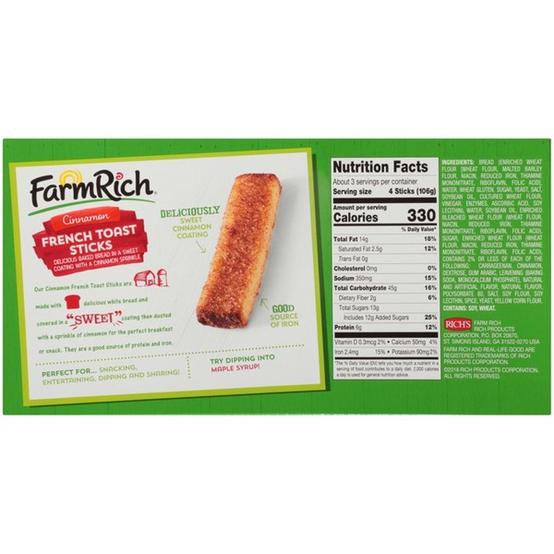 Farm Rich Cinnamon French Toast Sticks 12 Oz Instacart