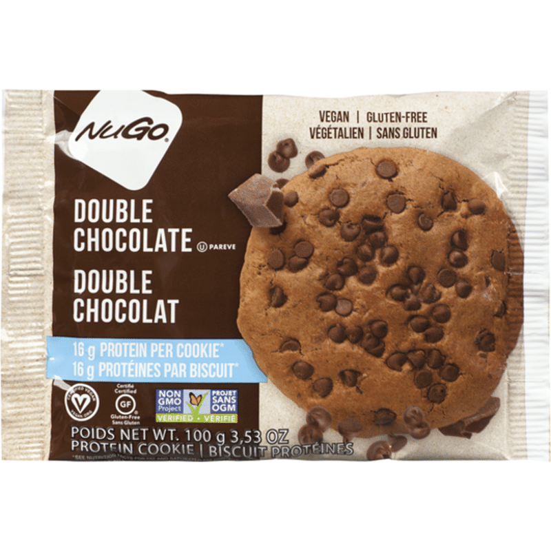 NuGo Double Chocolate, Vegan, Gluten Free, High Protein Cookie (3.53 oz ...