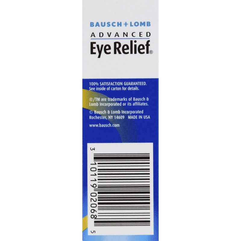 Bausch & Lomb Advanced Eye Relief Redness Reliever/Lubricant Eye Drops ...