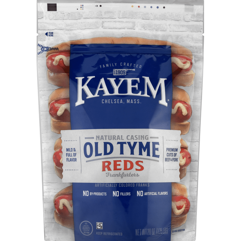 Kayem Frankfurters, Reds, Old Tyme, Natural Casing (20 oz) - Instacart