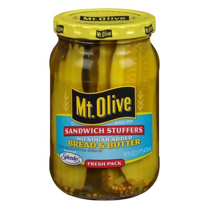 Mt. Olive No Sugar Added Bread & Butter Sandwich Stuffers Pickles (1 pt ...