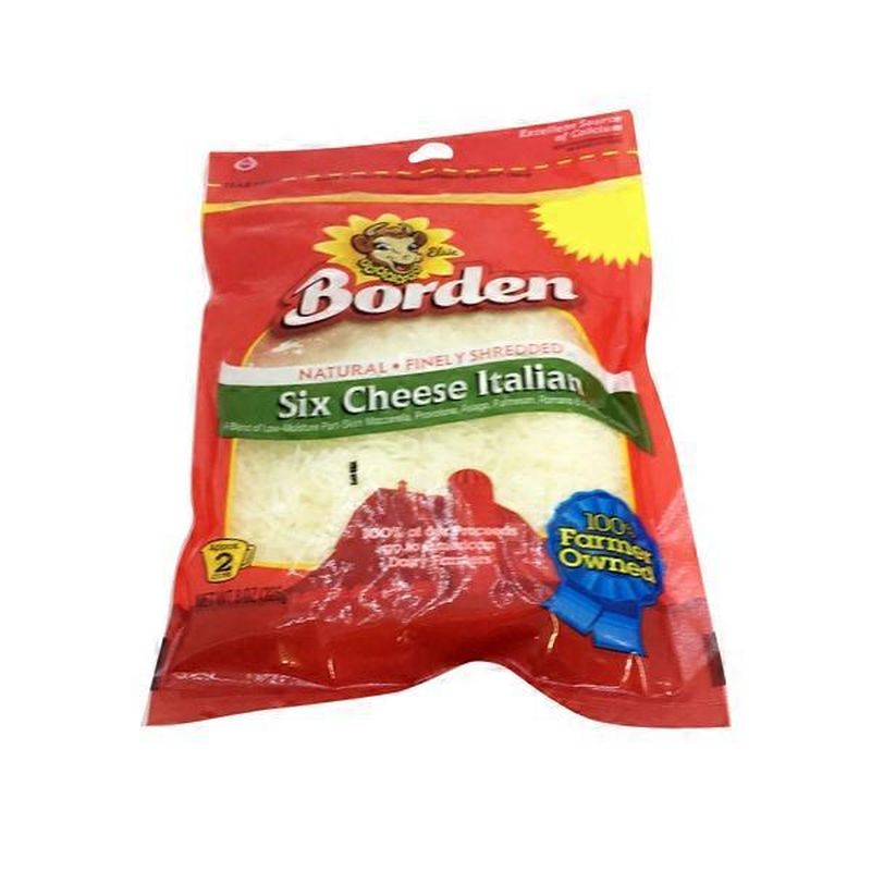 Borden Six Cheese Italian Finely Shredded Cheese (8 oz) - Instacart