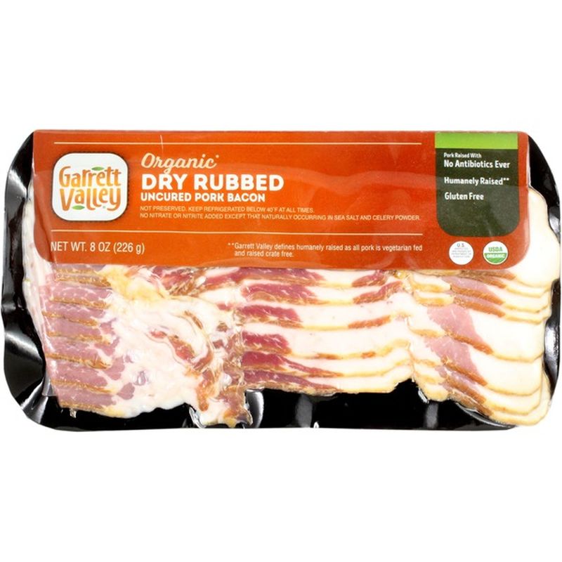 Garrett Valley Farms Dry Rubbed Uncured Organic Bacon (8 oz) - Instacart