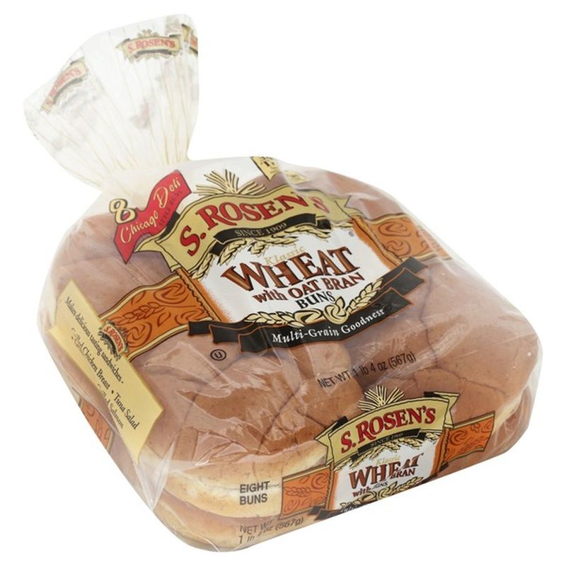 S. Rosen's Buns, Klassic, Wheat with Oat Bran (8 each) - Instacart