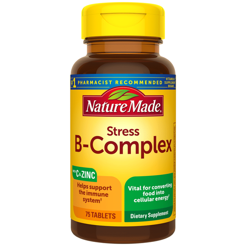 Nature Made Stress B-Complex with Vitamin C & Zinc, Tablets (75 ct ...