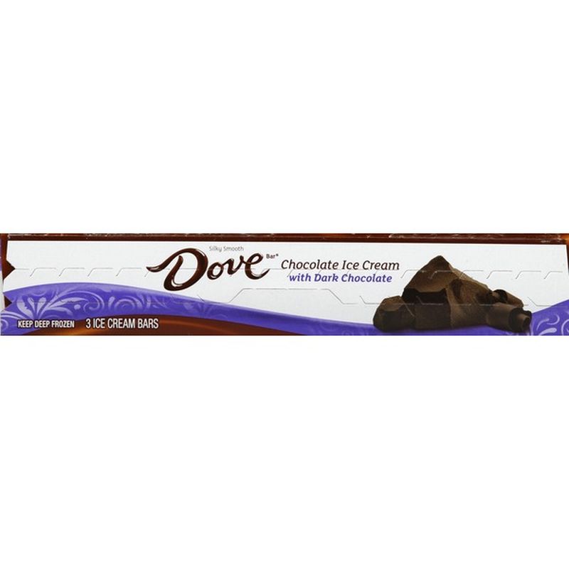 Dove Ice Cream Bars, with Dark Chocolate, Chocolate (3 each) - Instacart