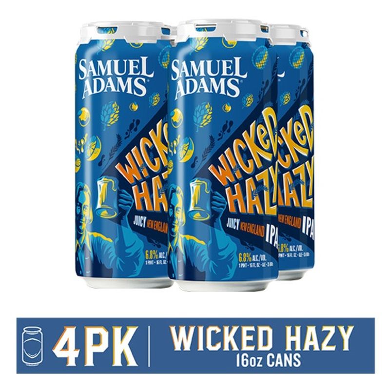 Samuel Adams Wicked Hazy New England IPA Beer (16 fl oz) - Instacart
