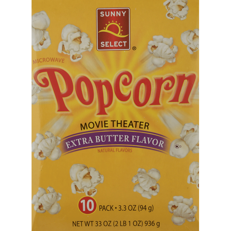 Sunny Select Popcorn, Microwave, Extra Butter Flavor, 10 Pack (3.3 oz ...