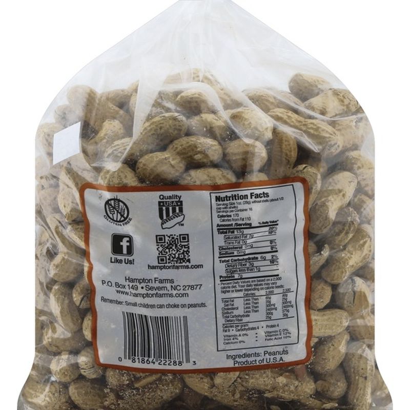 Hampton Farms Peanuts, Unsalted, Jumbo, Roasted (1.5 lb) - Instacart