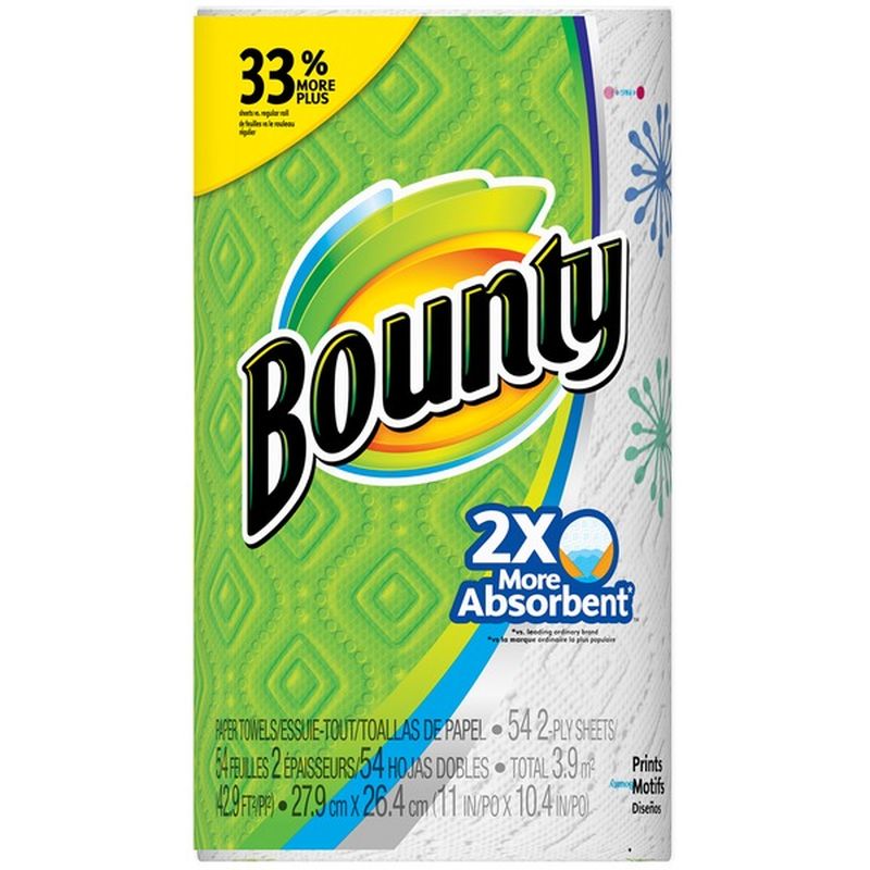 Bounty Print Big Roll Paper Towels (1 ct) - Instacart