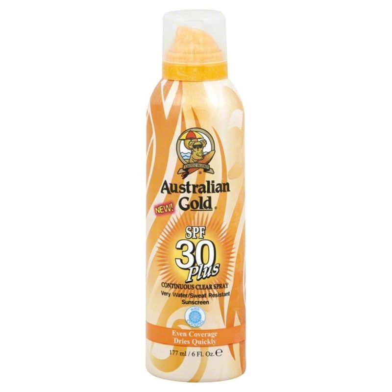 Australian Gold Sunscreen, Continuous Clear Spray, SPF 30 Plus (6 oz ...