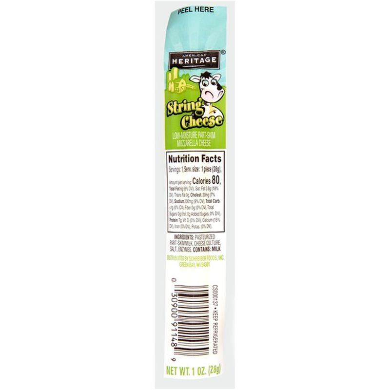 American Heritage Mozzarella String Cheese (1 oz) - Instacart