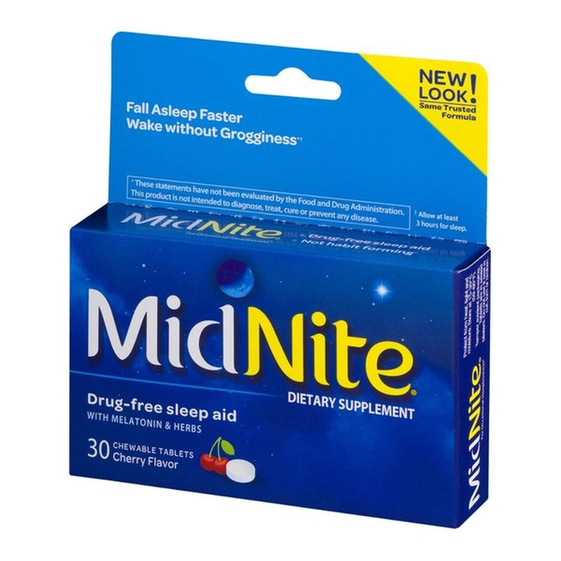 MidNite Drug-Free Sleep Aid, Chewable Tablets, Mint (30 ct) - Instacart